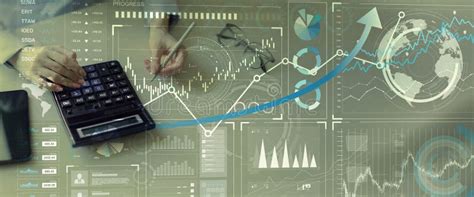 Interactive Global Financial Data Analysis Interface With Graph Trends On Touchscreen Stock