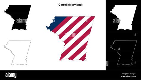 Carroll County Maryland Outline Map Set Stock Vector Image And Art Alamy