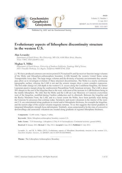 Pdf Evolutionary Aspects Of Lithosphere Discontinuity … Of The Moho