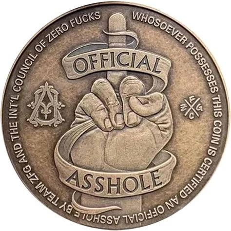Cloudemo Hilarious Dickhead Of The Year Challenge Coin 2024 New Funny