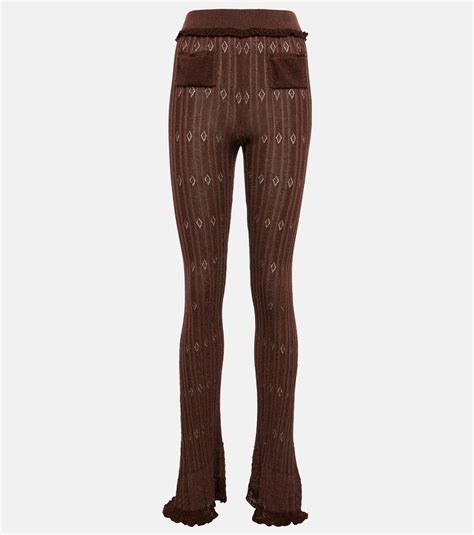 Knwls Ribbed Knit High Rise Flared Leggings Knwls