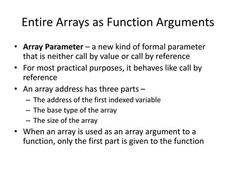 PPT Arrays In Functions PowerPoint Presentation Free Download ID 2523567