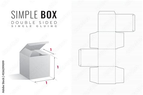 Simple Packaging Box Die Cut Double Sided Cube Template With 3d Preview