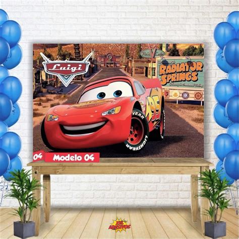 Painel Festa Carros Disney Mcqueen Banner Aniversário Filho no Elo7