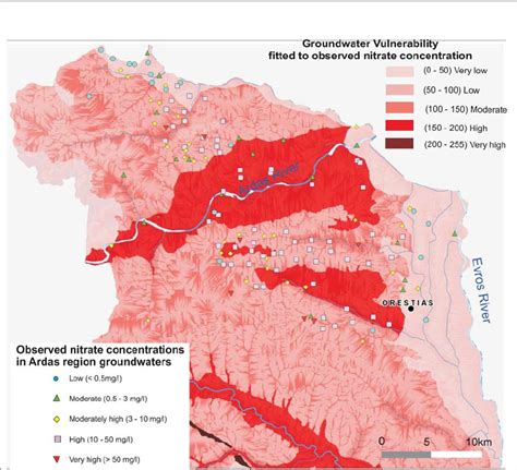 Composite Groundwater Vulnerability Map Fitted To Observed Nitrate