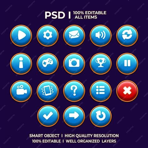 premium psd set of game ui game ui set game ui button game button game ui psd game ui template