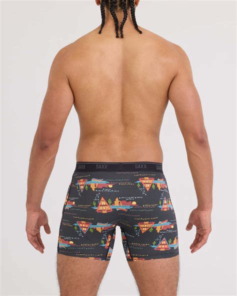 Quest Quick Dry Mesh Performance Boxer Brief Lakeside Black Saxx