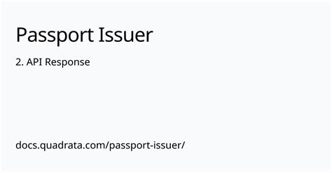 2 Api Response Passport Issuer
