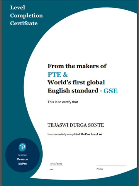 S Tejaswi Durga On Linkedin Certificate Pearson Course Englishlearning Speakingskills