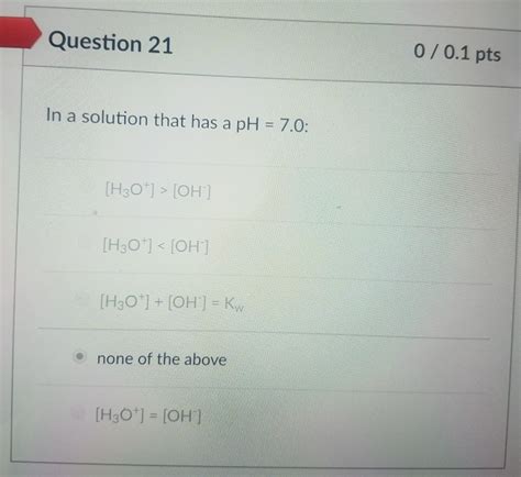 Solved Question 21 001 Pts In A Solution That Has A Ph