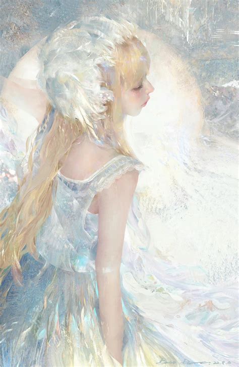 Safebooru 1girl Abstract Bestdaimt Blonde Hair Dress Facing Away