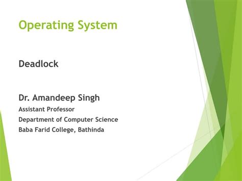 Deadlock An Operating System Conceptpptx