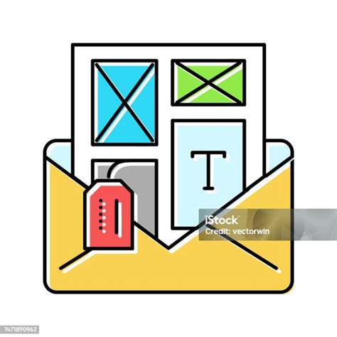 사용자 지정 전자 메일 템플릿 디자인 색상 아이콘 벡터 일러스트 레이 션 개발에 대한 스톡 벡터 아트 및 기타 이미지 개발