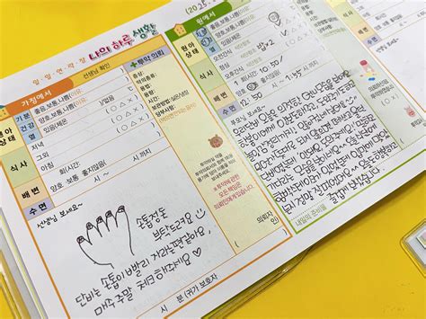 N년차현직어린이집교사 다 쓰고나서 알았다 기분과 건강상태 체크를 잘못했고 손가락은 선인장 열매처럼 그렸다는 사실을