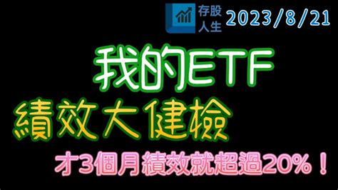 存股人生20230821，0089100888007130087800772b00929，績效大健檢，才3個月績效就超過20