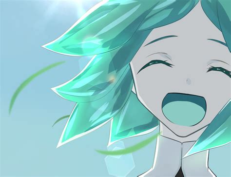 Safebooru 1other Absurdres Androgynous Aqua Hair Closed Eyes Colored