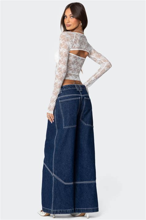 Addison Sheer Lace Two Piece Top Edikted