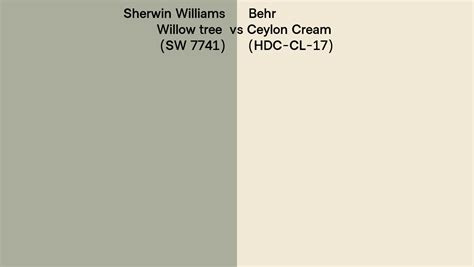 Sherwin Williams Willow Tree Sw 7741 Vs Behr Ceylon Cream Hdc Cl 17