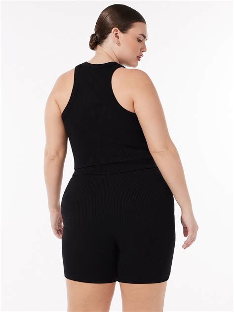 Xssential Heavy Rib Cropped Logo Tank In Black Savage X Fenty