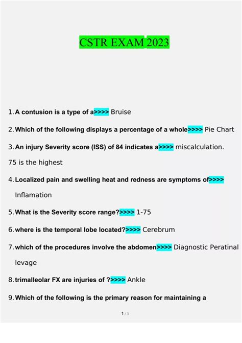 CSTR Exam 2023 STUDY BUNDLE PACK SOLUTION Questions And Answers Verified Answers Stuvia US