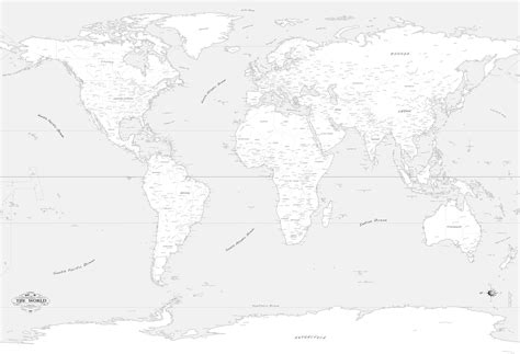 Large World Map Mural Wall Art World Map Decal 80x55 Clean With Handmade Style Fonts Etsy