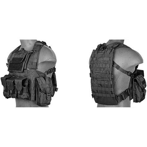 Lancer Tactical Airsoft M4 M16 Molle Modular Chest Rig Nylon Black