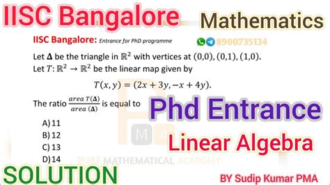 Iisc Bangalore Mathematics Phd Entrance Exam Questions Previous Year Question Linear Algebra