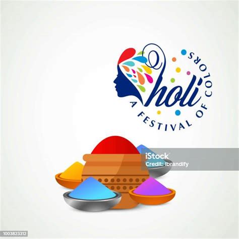 행복 한 Holi 축제입니다 색의 축제입니다 흰색 바탕에 Holi 화려한 아이콘 화려한 Holi 인쇄 술 먼지에 대한 스톡 벡터