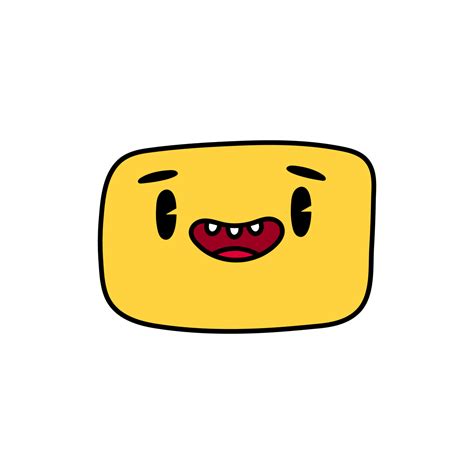 Hand Drawn Yellow Rectangle Doodle Isolated On White Background 70s