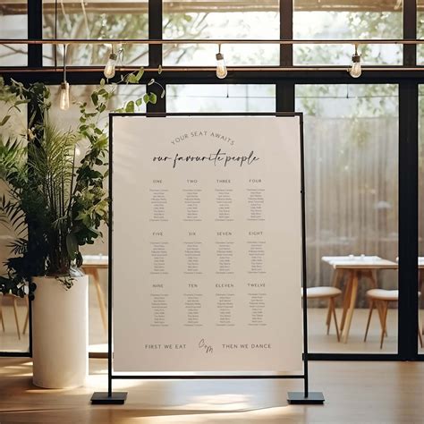 Seating Wedding Sign Seating Chart Sign Editable Template Instant