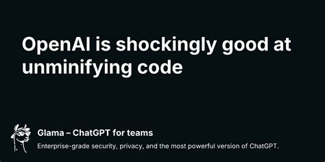 Using Chatgpt To Reverse Engineer Minified Javascript Glama