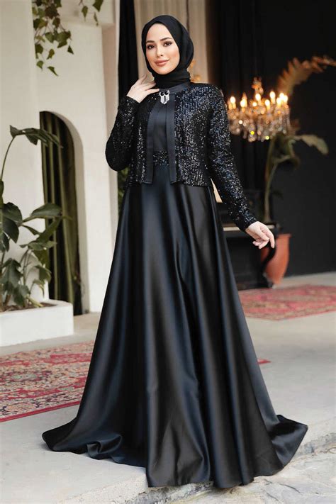 Modest Black Plus Size Evening Gowns 25881s Neva
