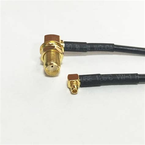 New SMA Female Jack Nut Right Angle Switch MMCX Male Plug Right Angle Pigtail Cable Wholesale