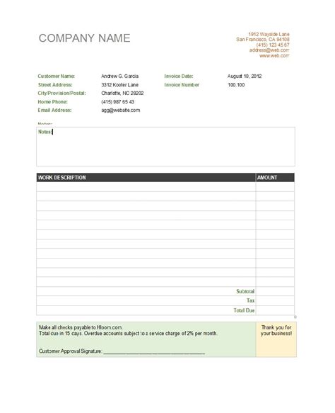 50 Simple Service Invoice Templates MS Word TemplateArchive