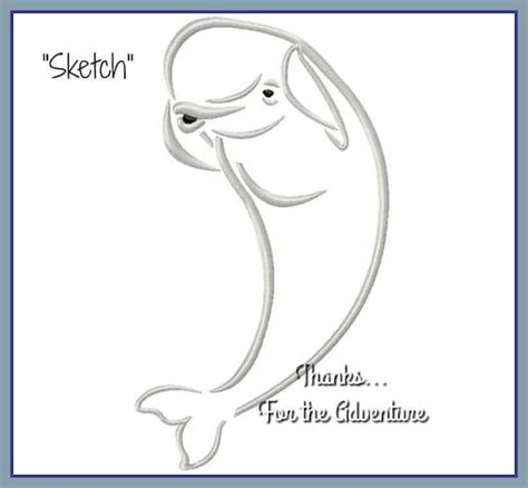 Finding Dory Bailey The Beluga Whale Digital Embroidery Etsy