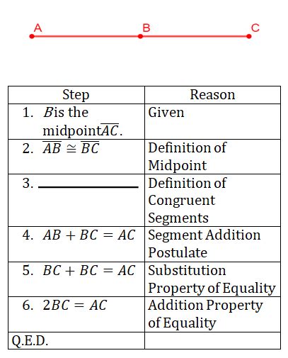 Writing Proofs Involving Segment Congruence Practice Math Practice