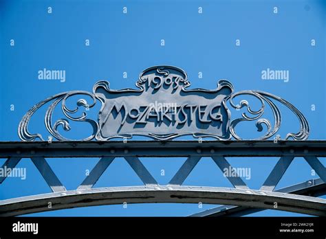 The Mozartsteg Sign With The German Lettering Mozartsteg Made Of