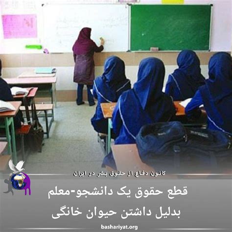 قطع حقوق یک دانشجو معلم بدلیل حیوان خانگی سایت رسانه کانون دفاع از