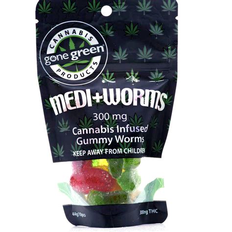 Gone Green Medi Gummy Worms 300 Mg Thc Skunksoasis