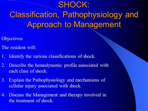 Shock Classification Pathophysiology And Approach To Management Ppt
