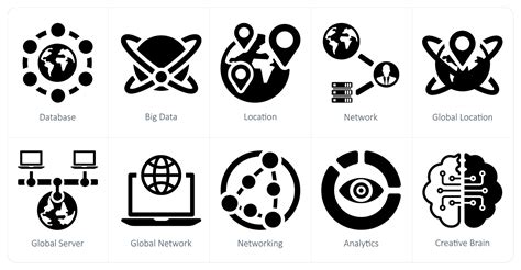 A Set Of 10 Big Data Icons As Database Big Data Location 43514374