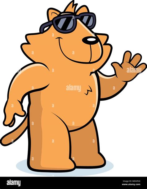 A Cartoon Illustration Of A Cat Wearing Sunglasses Stock Vector Image
