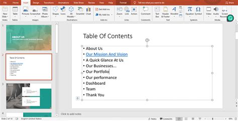 How To Make A Table Of Contents In Powerpoint