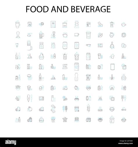 Food Beverage Icons Signs Outline Symbols Concept Linear