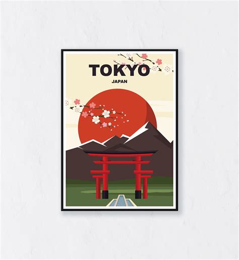 Tokyo Travel Poster Tokyo Print Japan Travel Poster Tokyo Poster
