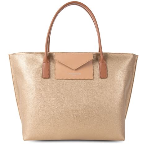 Lancaster Maya Sac Cabas 517 18 Or Mat Naturel Et Camel
