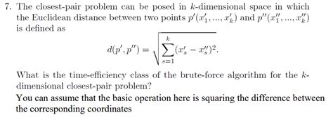 Solved The Closest Pair Problem Can Be Posed In