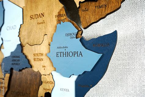 Photo Stock East Africa On The Political Map Kenya Somalia Ethiopia Yemen Uganda Sudan