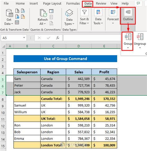 how to group rows in excel with expand or collapse 5 methods