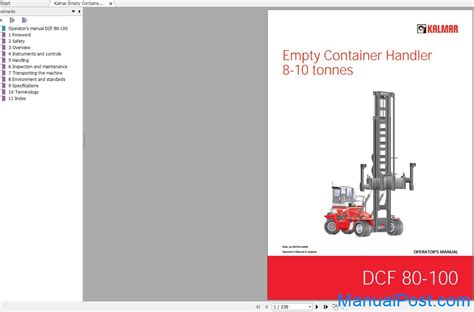 Kalmar Empty Container Handler 8 10t Dcf 80 100 Operator Manual